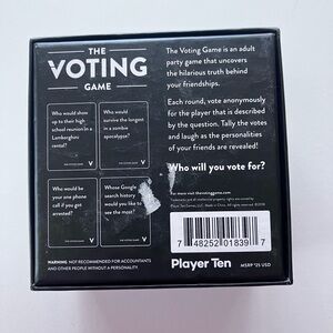 Player Ten | Games | New Player The Voting White Card Adult Partygame ...